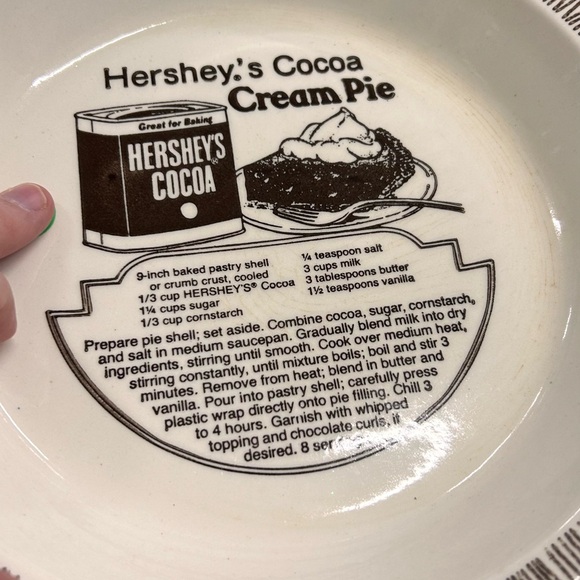 Kitchen | Rare Hersheys Coco Cream Pie Plate With Recipe Royal China ...